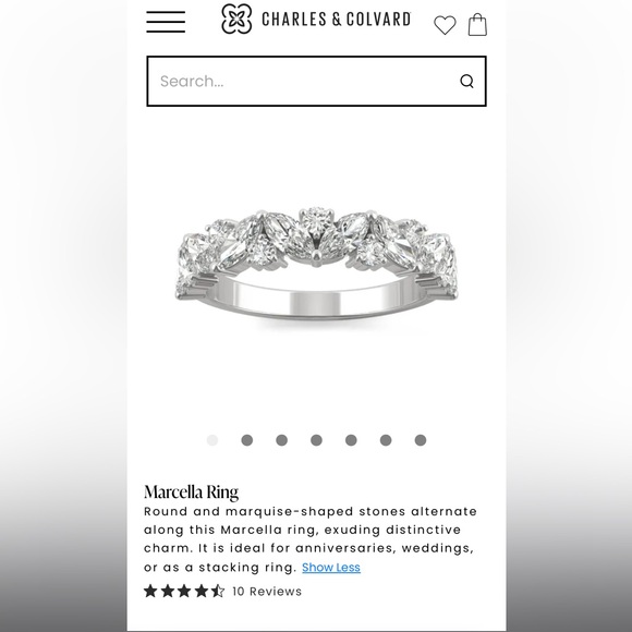 Charles & Colvard | Jewelry | Charles Colvard 4k White Gold Moissanite ...